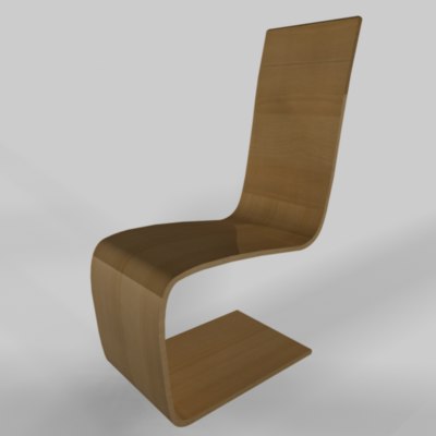 cinema4d beech wood spring chair