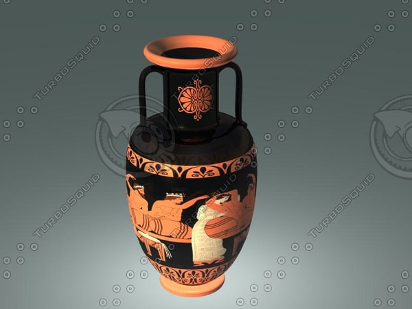 modelo 3d Antigua figura roja cerámica-ánfora - TurboSquid 383991