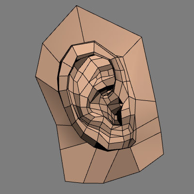 realistic human ear 3d model