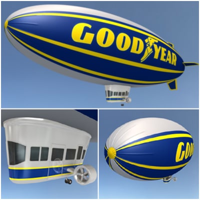 3d model goodyear blimp years