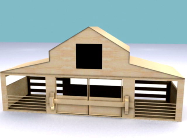 horse stable 3d max
