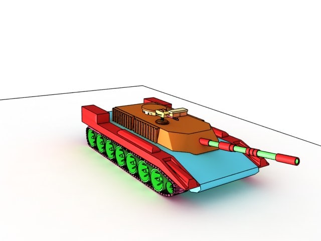 free toon tank 3d model