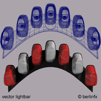 vector lightbar halogen light 3d model