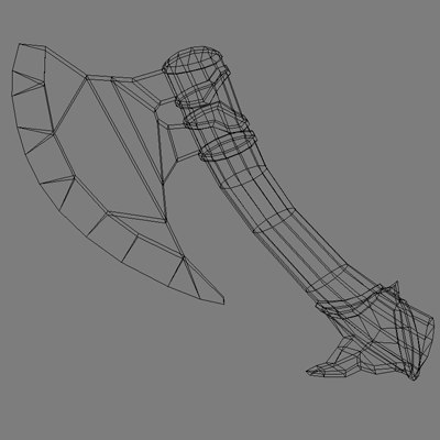 3d low-poly axe model