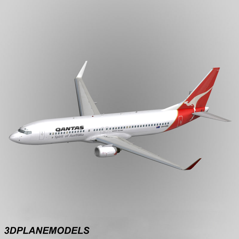b737-800 qantas 737 3d dxf