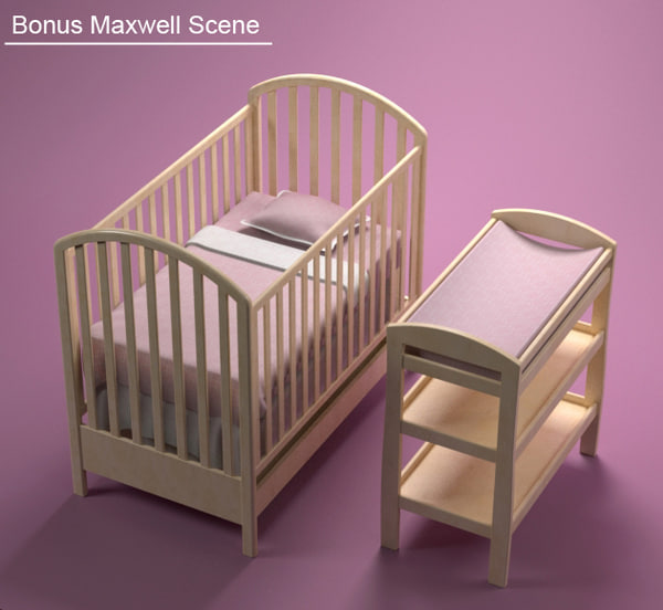 3d baby crib model