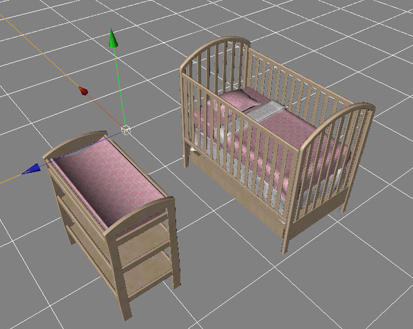 3d baby crib model