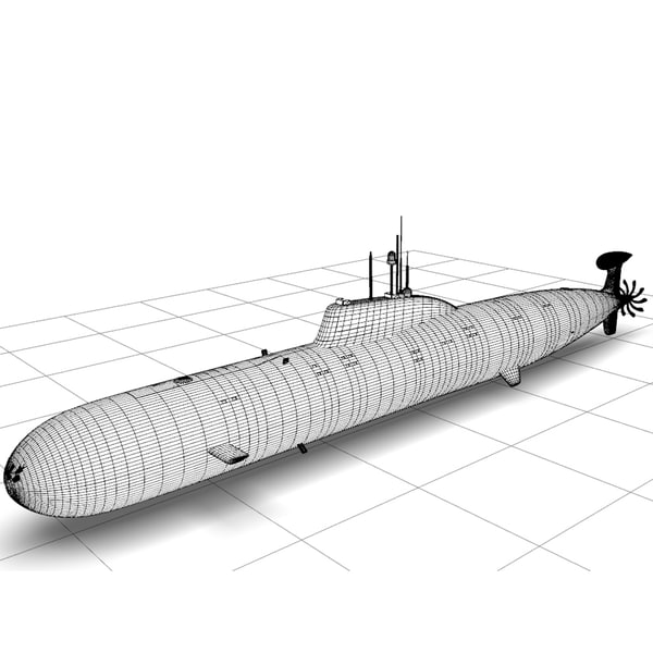 3d soviet akula class attack submarine
