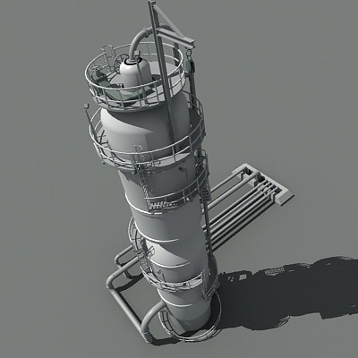 refinery tower 3d model