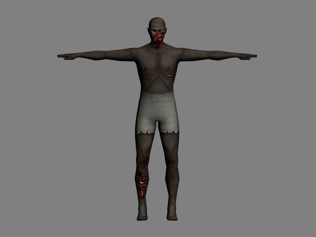 3d male undead zombie character fantasy