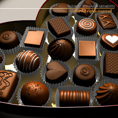 3d model chocolate valentine box