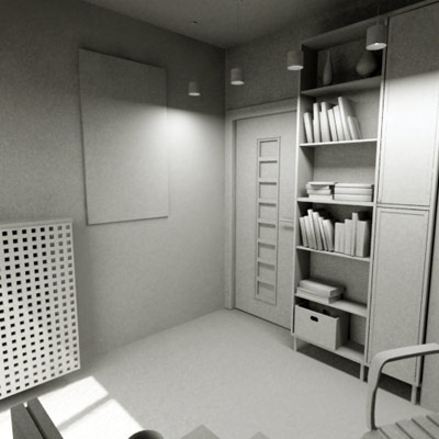 3d study room model