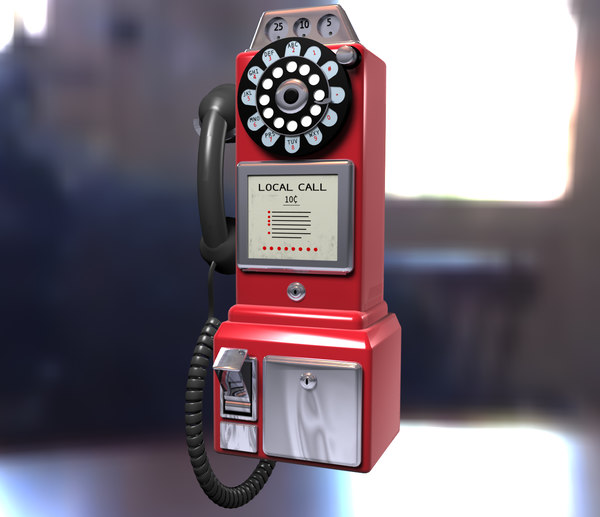 3d vintage coin payphone