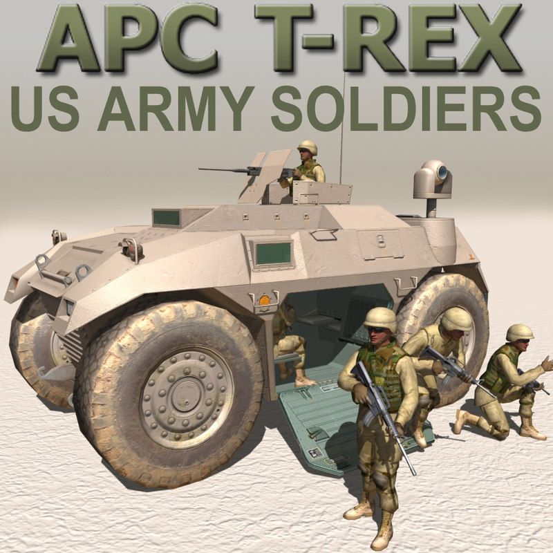 3ds max apc army soldiers truck