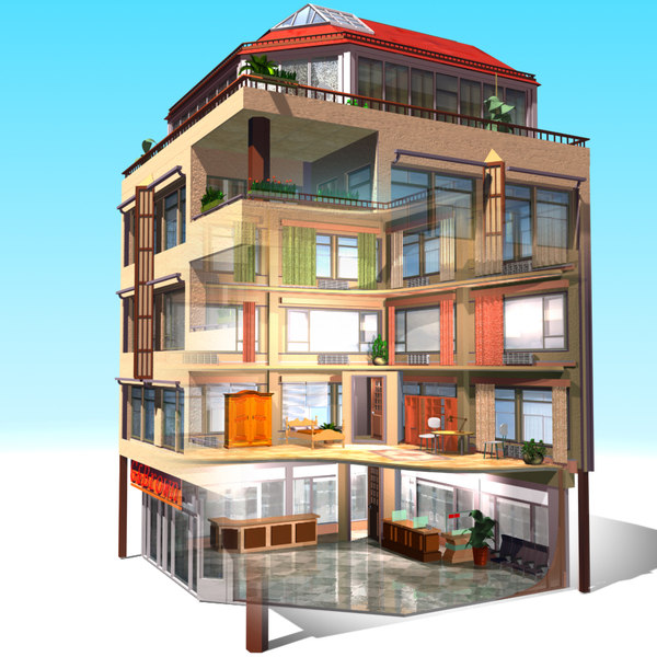 city building cutaway 3ds