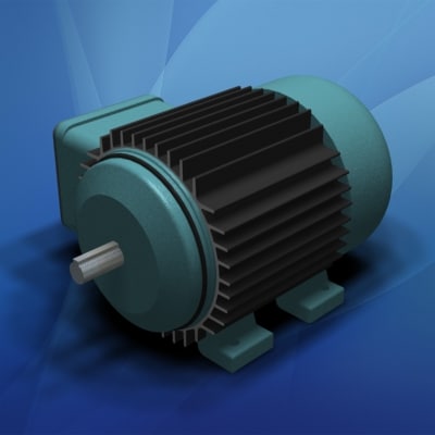 electric motor cooling fins 3d model