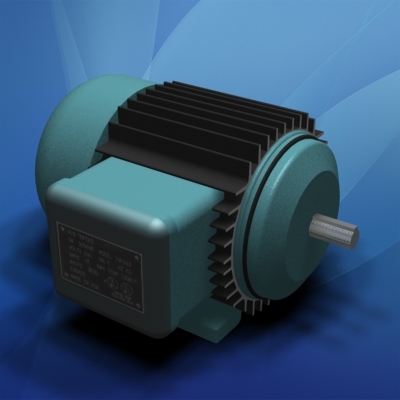 electric motor cooling fins 3d model