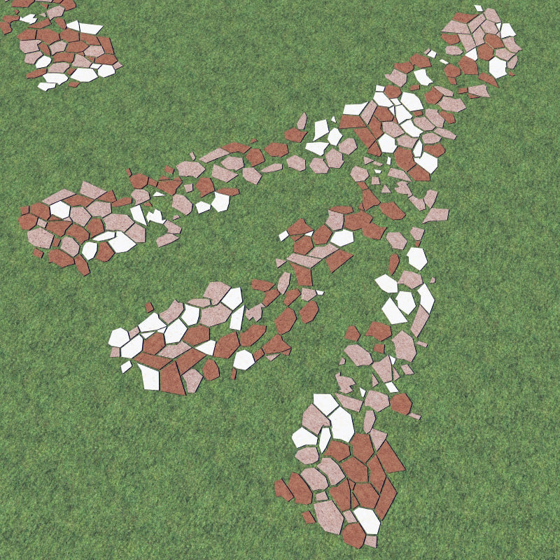 3d model garden path paving