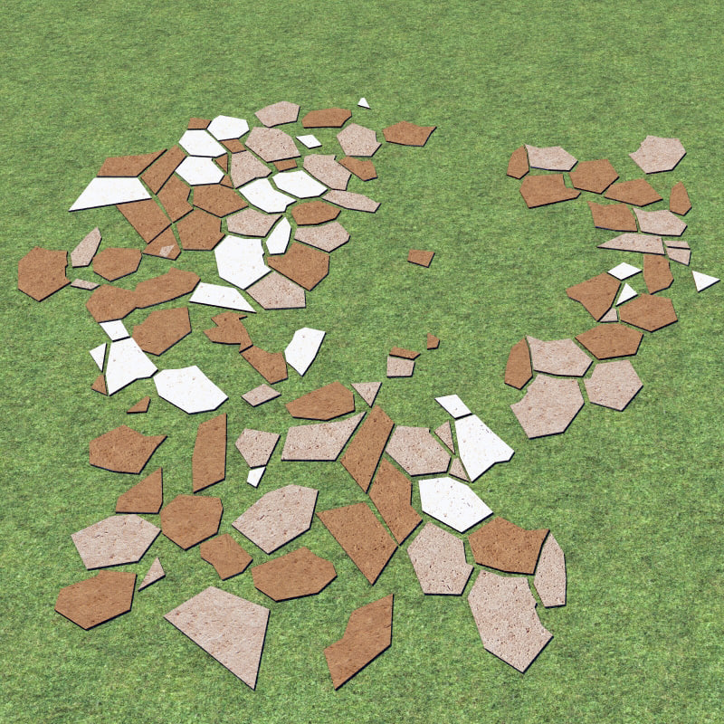 3d model garden path paving
