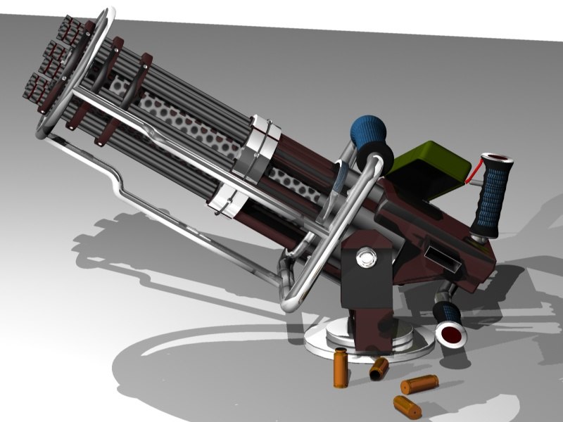 gatling gun 3d c4d