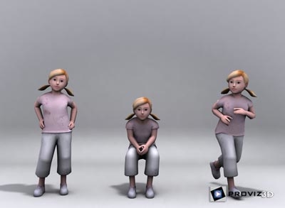 3d people children