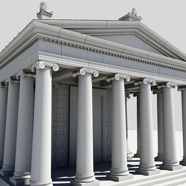 3d roman temple model