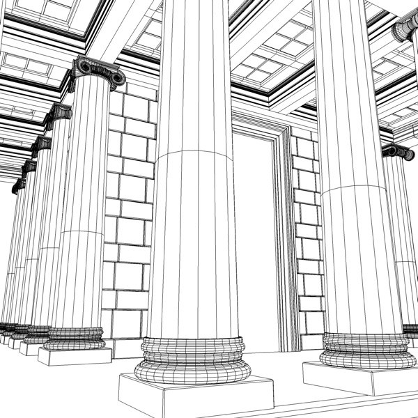 3d roman temple model