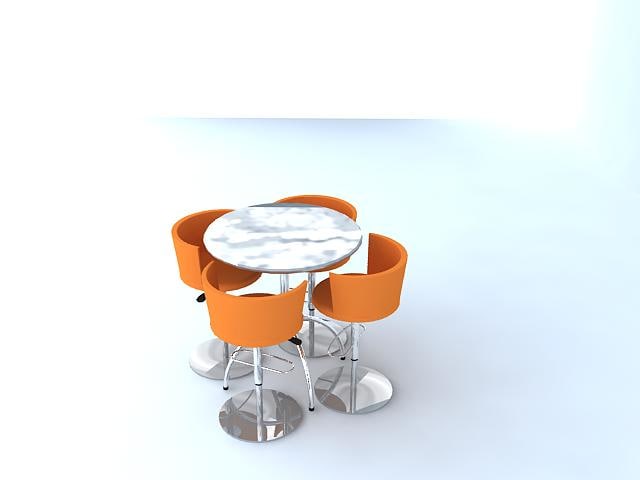 spiro bar chair table set 3d model