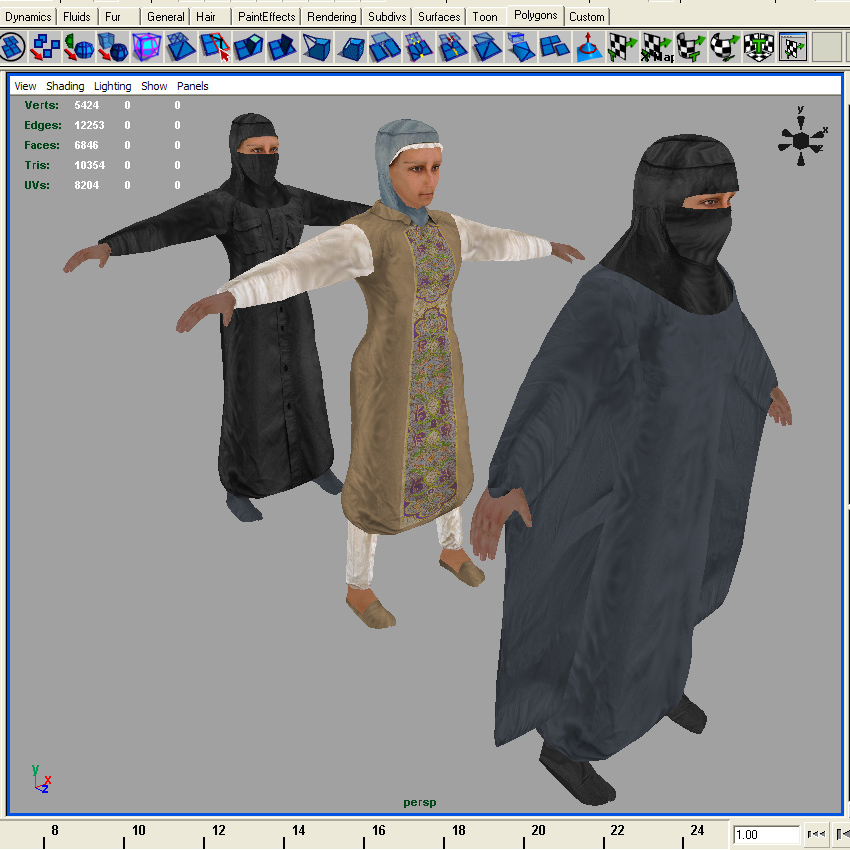 3d arab female rigged model