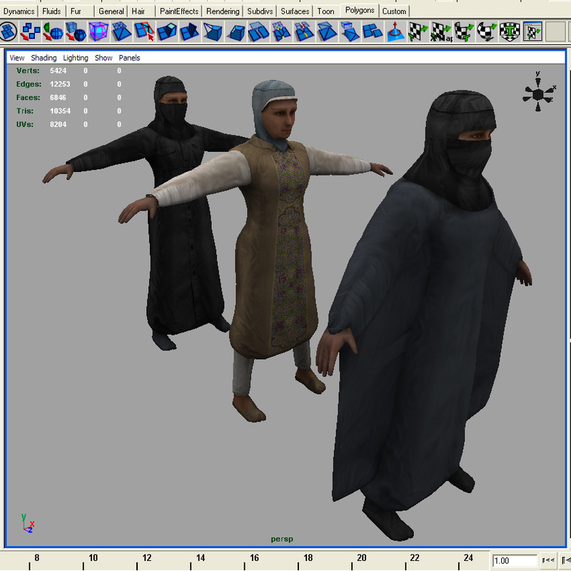 3d arab female rigged model