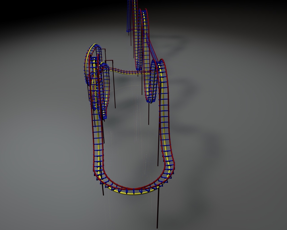 free roller coasters 3d model