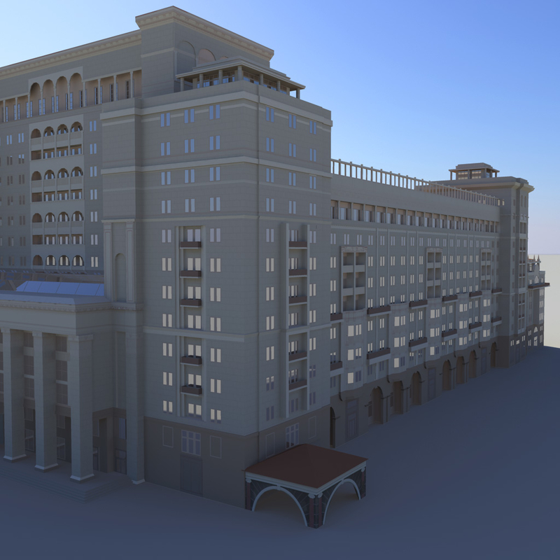 3d model hotel building