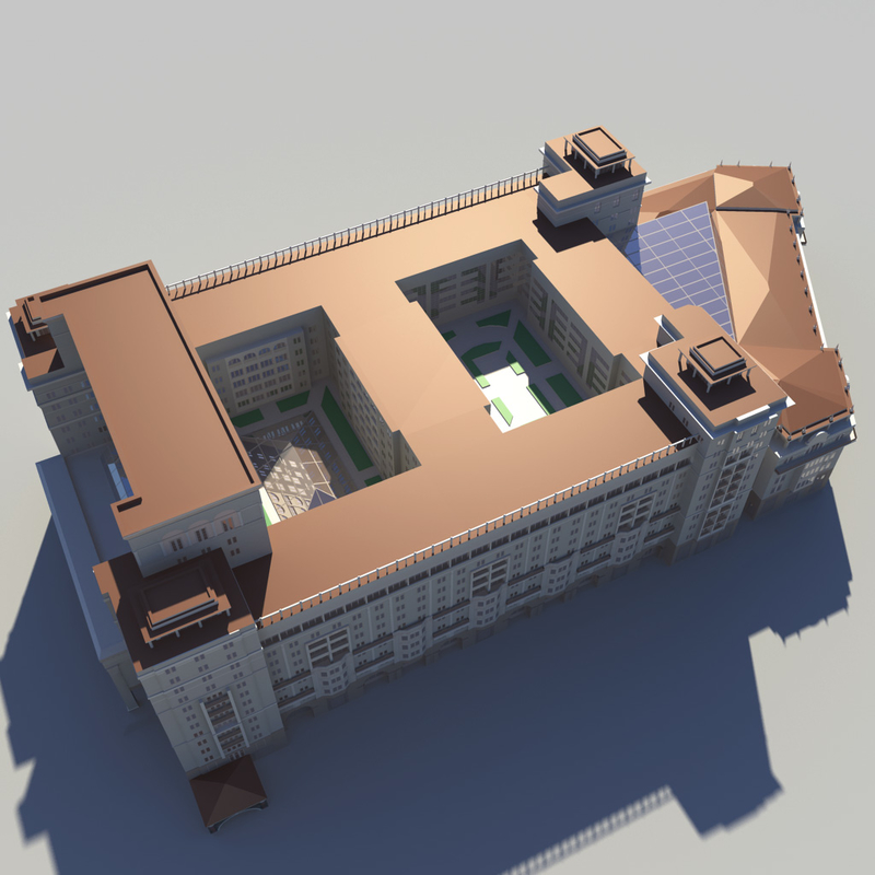 3d model hotel building