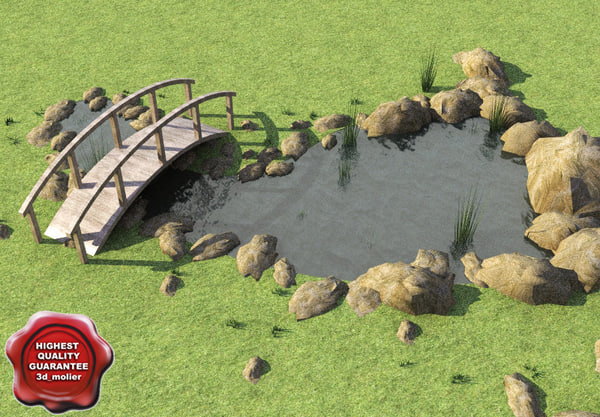3d pond modelled model