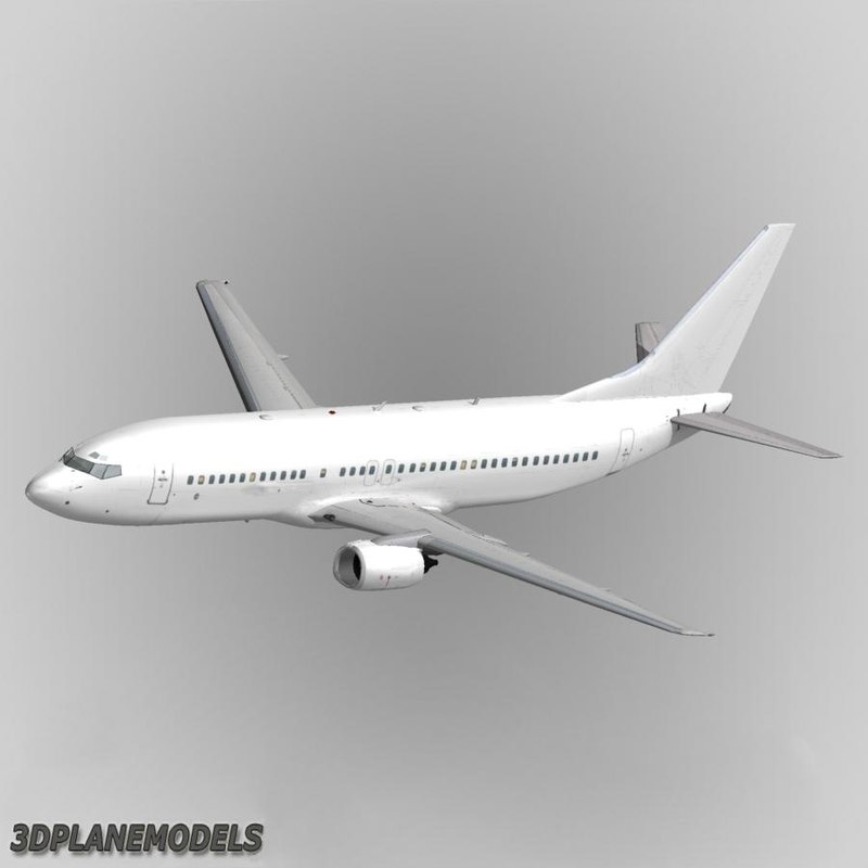 b737-400 generic white 3d model