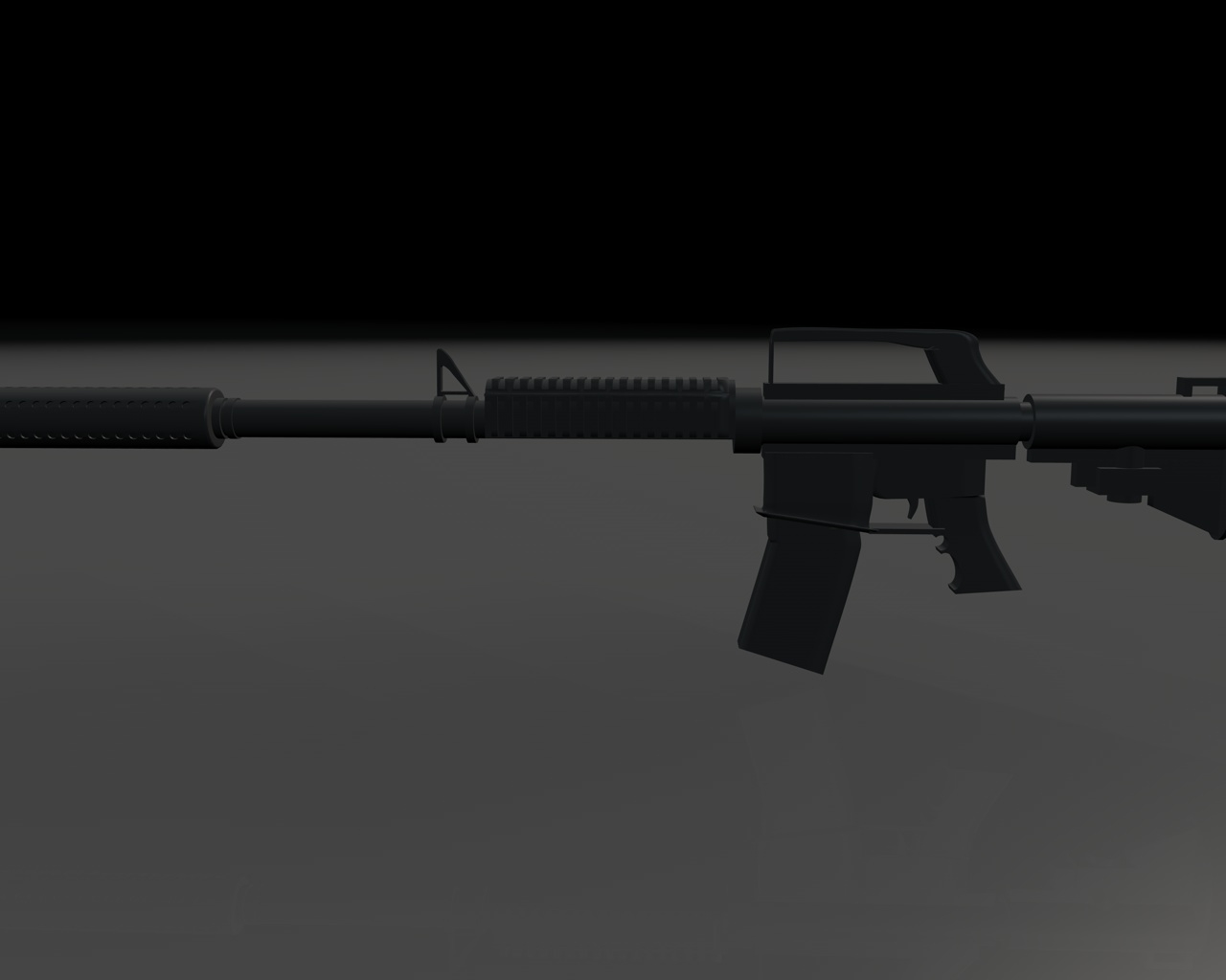 3d weapons m16 rifle machine gun model