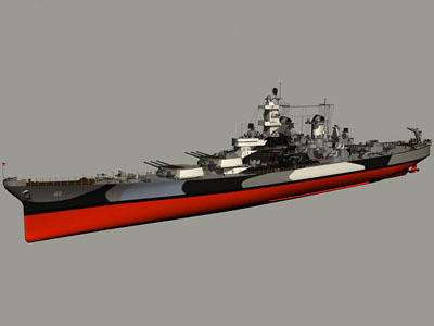 3d uss missouri bb-63 model