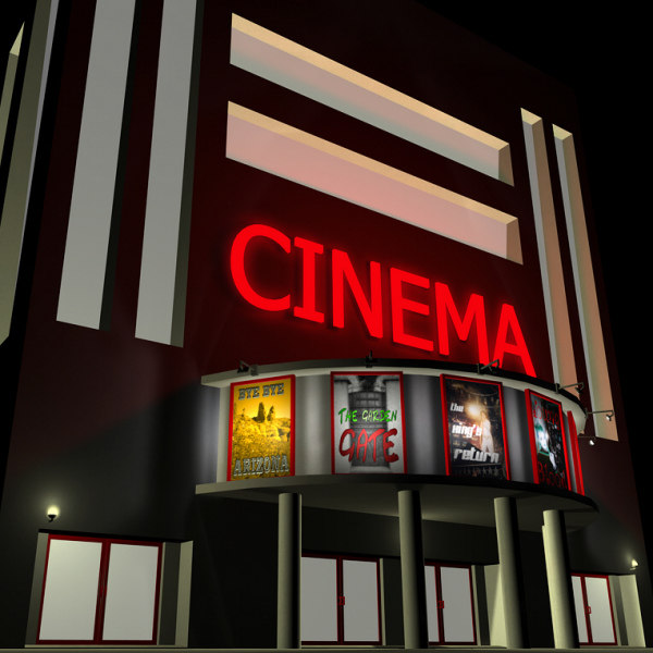 3d theater building movie model