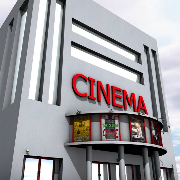 3d theater building movie model