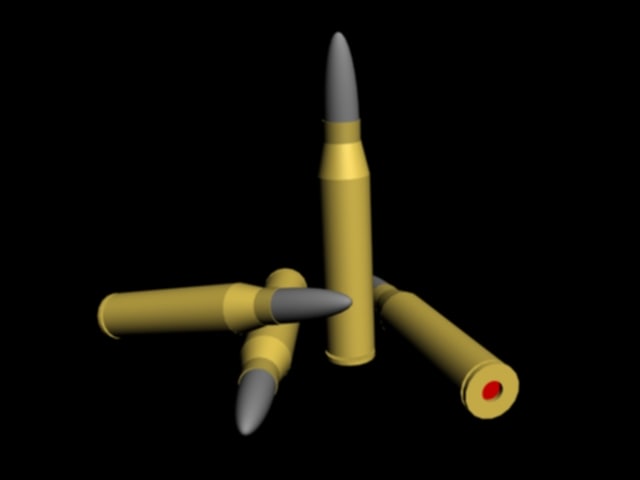 m-16 bullet 3d max