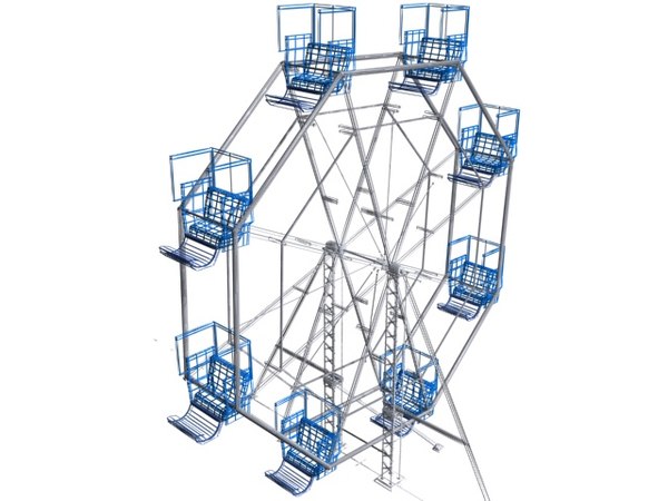 3d model wheel play playground