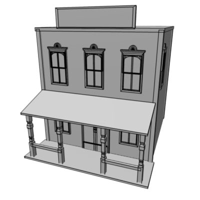 3d 9 western houses model