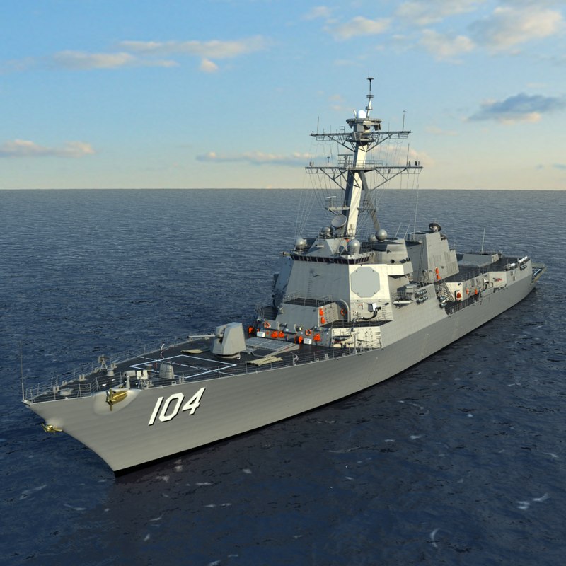 3d model uss sterett ddg-104 arleigh