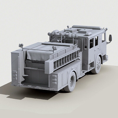 trucks commercial pumper 3d model