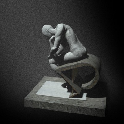 statue rodin thinker 3d model