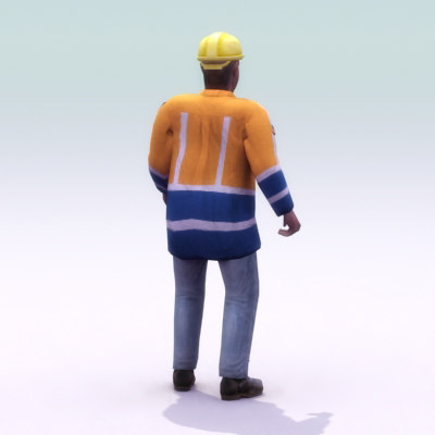 construction worker figure 3ds