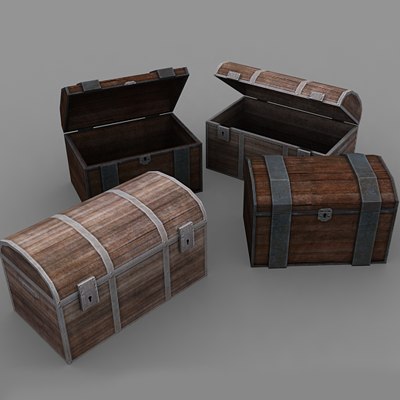 3d chests rpg model