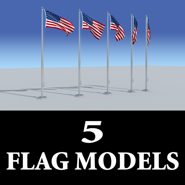 state usa flag 3d model