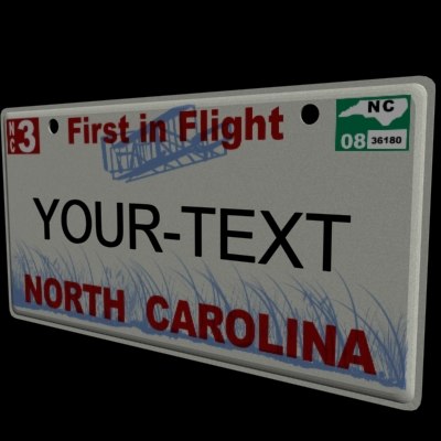 free license plate 3d model