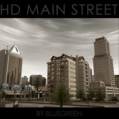 3d definition main street buildings